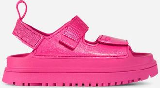 UGG GoldenGlow Glossy Sparkles Sandale f&uuml;r Kinder in Deep Coral, Gr&ouml;&szlig;e