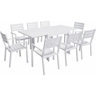 Happy Garden Happy Garden - Salon de jardin venezia extensible 90/180 en aluminium blanc - 8 places