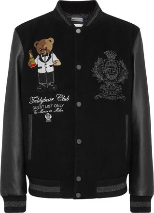 Philipp Plein Leder-Bomber Teddy