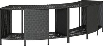 vidaXL Outdoor-Regale f&uuml;r Whirlpool 2 Stk. Schwarz Poly Rattan vidaXL