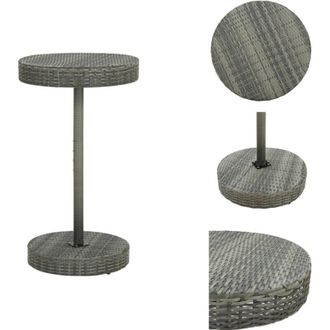vidaXL Gartentisch Grau 60,5x106 cm Poly Rattan - Gartentisch - Esszimmertisch - Outdoortisch - Polyrattan Tisch - Stahlgestell
