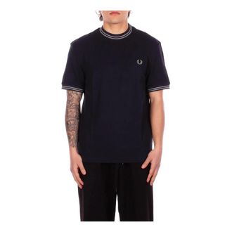 Fred Perry Logo Front T-Shirt - - Tops - Herren - Blau - XL