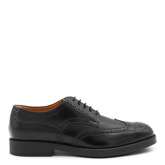 Tod's Black Leather Lace Up Shoes - Gr. 7_5 - in Schwarz