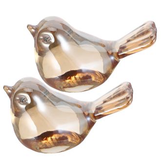 Healifty Kleine Vogel-glasfiguren: 2 St&uuml;ck, Moderne Dekofiguren f&uuml;r Wohnzimmer, Schlafzimmer, Schreibtisch, Schr&auml;nke