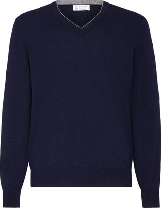 Brunello Cucinelli Herren, Strickwaren, Blau, LGr&ouml;&szlig;e