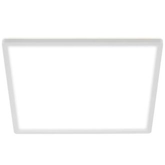 Briloner Plafonnier LED au design ultra mince en blanc, Luminaire Plafonnier carr&eacute; 18W avec r&eacute;tro&eacute;clairage indirect, Chambre, Salon, Cuisine
