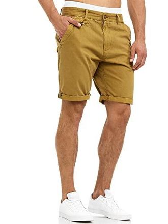 Indicode Hommes Cuba Chino Shorts | Pantalon Court Chino &agrave; 5 Poches Amber XXL