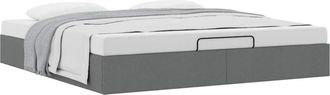 vidaXL Ottoman-Bett ohne Matratze Dunkelgrau 200x200 cm Stoff vidaXL