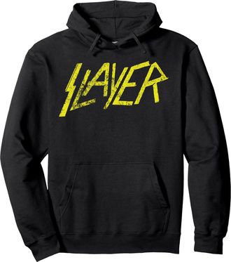 Slayer Distressed Yellow Logo Pullover Hoodie