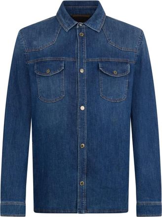 Moorer Homme, Chemises, Bleu, Taille: M Chemise en denim