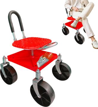 Generic Garten SCOOTER - Hocker Mit verstellbarem Sitz Und Aufbewahrungsscheibe, Ergonomisches Werkzeug F&uuml;r Drau&szlig;en | Funktionelles Zubeh&ouml;r F&uuml;r Gr&ouml;&szlig;e Pflege V