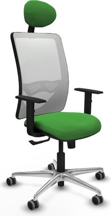 Piqueras y Crespo Stuhl Zulema mit 1D-Armlehnen, h&ouml;henverstellbarer Lendenwirbelst&uuml;tze und festem Kopfteil, ausgestattet mit Sincro 3-Positionen und Schneideschaum, Wei