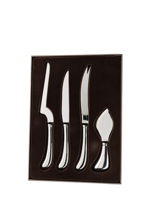 Sambonet 52550C91 Living Käsemesser 4-teiliges Set, Edelstahl 18 x 10 cm