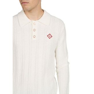 Casablanca Polo droit en coton m&eacute;lang&eacute;
