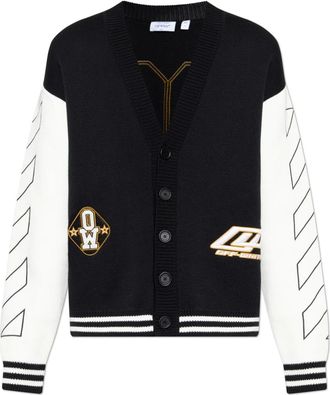 Off-white Homme, Pulls, Noir, Taille: S Cardigan avec applications