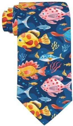 Generic Poissons De LOcéan De Dessin Animé Cravates Doux Cravate Élégante Cravates Hommes Pour Fêtes Mariages Scolaires