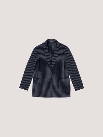 Circolo 1901 Simple Jacket Blu navy striped knit / 38
