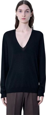 Rick Owens Femme, Pulls, Noir, Taille: 36 FR V Neck Pull Knit