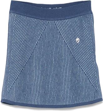 Palm Angels jupe en maille nervurée - Bleu