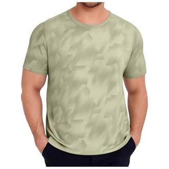 Generico T-shirt pour homme Jacquard &agrave; manches courtes &agrave; s&eacute;chage rapide avec &eacute;lastique T-shirt de sport actif &agrave; col rond pour course &agrave; pied en plein air Fitnes