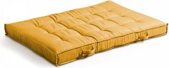 Oviala Coussin pour palette matelass&eacute; jaune 120 x 80cm