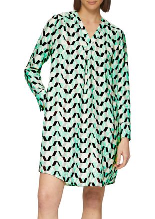 s.Oliver Gemustertes Kleid mit Faltendetails