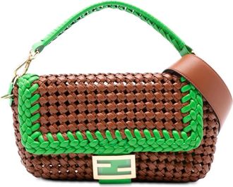 Fendi Hobo Bags - Medium Woven Leather Baguette Bag - Gr. unisize - in Braun - f&uuml;r Damen