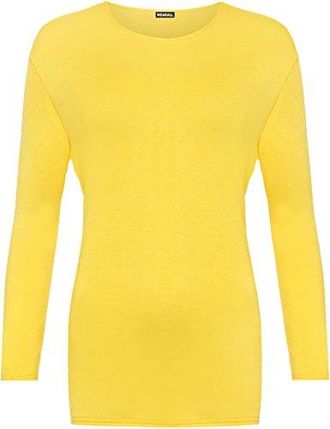 WearAll T-shirt à manches longues pour femme - Grandes tailles, jaune, 44-46