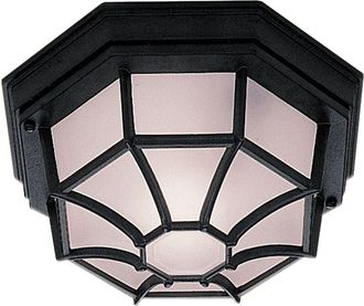 Searchlight Outdoor - Plafonnier affleurant ext&eacute;rieur &agrave; 1 ampoule en fonte daluminium noir IP54, E27 - Searchlight