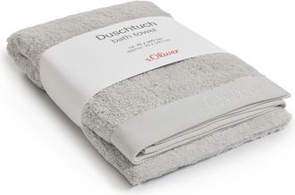 s.Oliver Duschtuch 70x140 cm - 100% Baumwolle, 600 g/m², weich & saugstark, Badetuch hellgrau