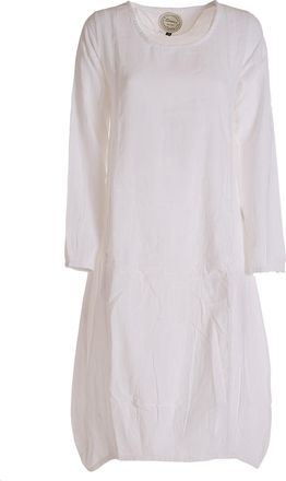 vishes Alternative Bekleidung - Luftiges Damen Sommerkleid Langarm Longshirt-Kleid Shirt-Kleid wei&szlig; 40-42
