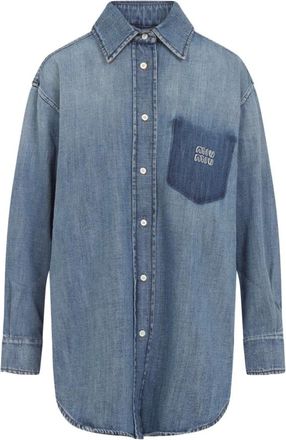 Miu Miu Damen, Blusen & Hemden, Blau, XSGr&ouml;&szlig;e