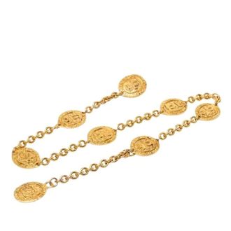 Chanel Ceinture cha&icirc;ne Pre-owned avec m&eacute;daillons - Femme - Pre-owned - Jaune - Taille: ONE Size