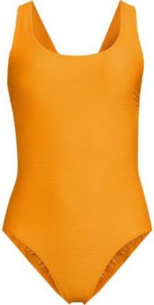 Lands End Komfort-Badeanzug Ottoman mit gekreuzten Trägern, hohes Bein, Damen, Größe:44 regular, Orange, Elasthan/Nylon-Mischung, by Lands End