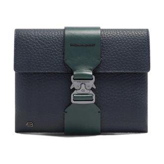Piquadro Leder-Clutch mit rohen Schnittkanten - - Bags - Herren - Blau - ONE SIZE