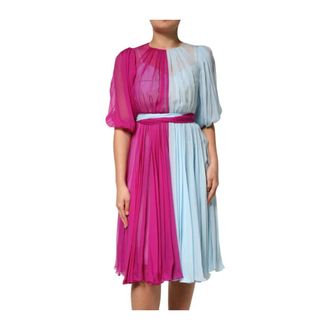Dolce & Gabbana Seidenkleid mit Rei&szlig;verschluss - - Dresses - Damen - Mehrfarbig - L