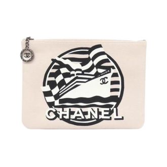 Chanel Pre-owned Vintage Canvas Clutch - - Pre-owned - Damen - Beige - ONE SIZE