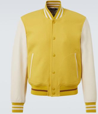 Tom Ford Veste teddy en laine et cuir