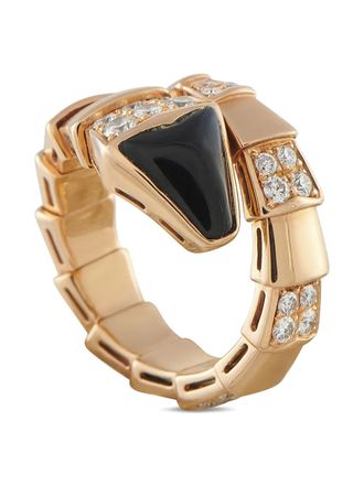 Bulgari Serpenti Viper diamond and onyx ring - Rosa