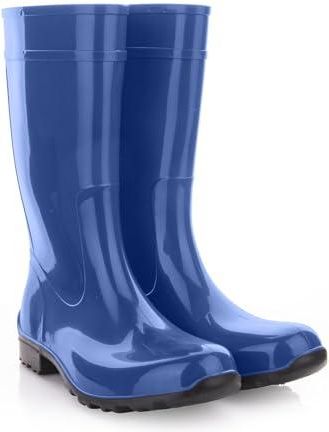Lemigo Bottes en Caoutchouc pour Dames Imperm&eacute;ables Hautes Bottes de Pluie 967 Ilse (Bleu, Syst&egrave;me Taille Chaussures EU, Adulte, Num&eacute;rique, Moyen, 36)