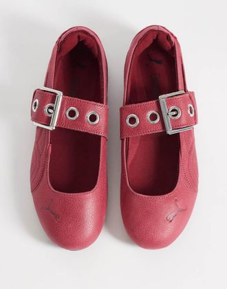 Puma Speedcat ballerines habill&eacute;es en bordeaux-Rouge