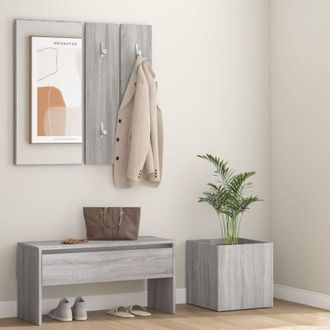 vidaXL Garderoben-Set Grau Sonoma Holzwerkstoff - Vidaxl