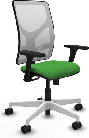 Piqueras y Crespo B&uuml;rostuhl f&uuml;r Lendenwirbels&auml;ule, verstellbar, mit 3D-Armlehnen, ausgestattet mit 3 Positionen und Schneideschaum, mit 65 mm Nylon-Rollen, Wei&szlig;/Gr&uuml;n