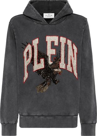 Philipp Plein Washed Hoodie Sweatshirt Plein Eagle