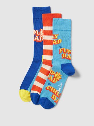 Happy Socks Socken mit Label-Print im 3er-Pack Modell Father Of The Year