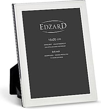 Edzard Cadre Photo Nardo, argent&eacute; raffin&eacute;, r&eacute;sistant au ternissement, pour Photo 15 x 20 cm, inclut 2 cintres