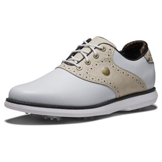 FootJoy Damen Traditions Plattform, White Tan Black, 38 EU Weit