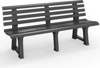 Progarden Gartenbank Orchidea Sitzbank Sitz Garten Bank Kunststoff Parkbank 3 Sitzer anthrazit