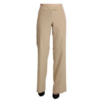 Ermanno Scervino High Waist Flared Wide Leg Hose - - Trousers - Damen - Beige - M