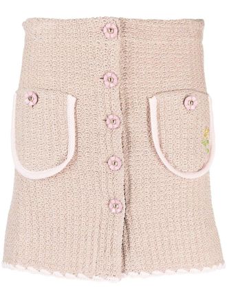 Cormio minijupe Chiara à boutons fleurs - Tons neutres
